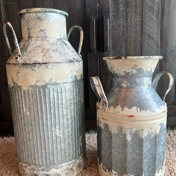 Accents | Farmhouse Rustic Metal Milk Can Set | Poshmark